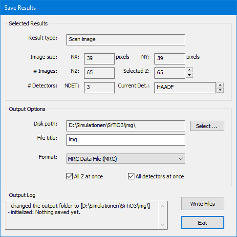 Dr. Probe GUI - documentation - saving results